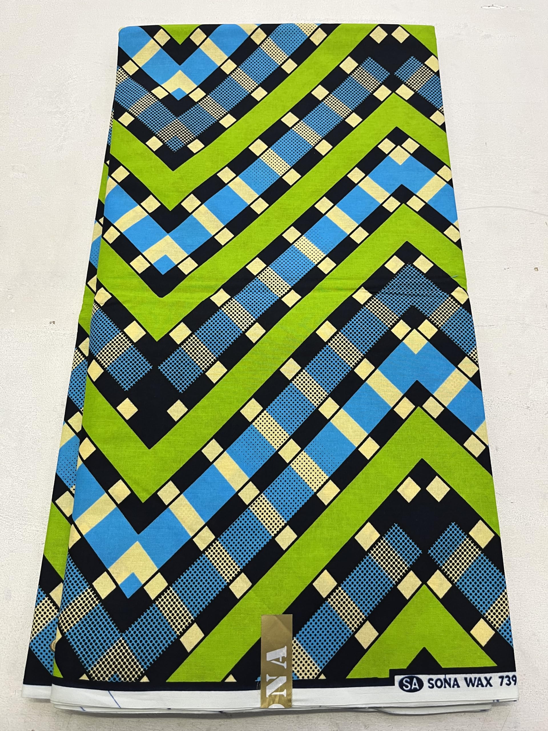 African Guaranteed Wax Block Prints Fabric/African Ankara Wrapper Fabric Wax Fabrics /-Sell by 6 Yards-100% Cotton-for Dresses- Turquoise, Apple-Green, Black, White, Blue