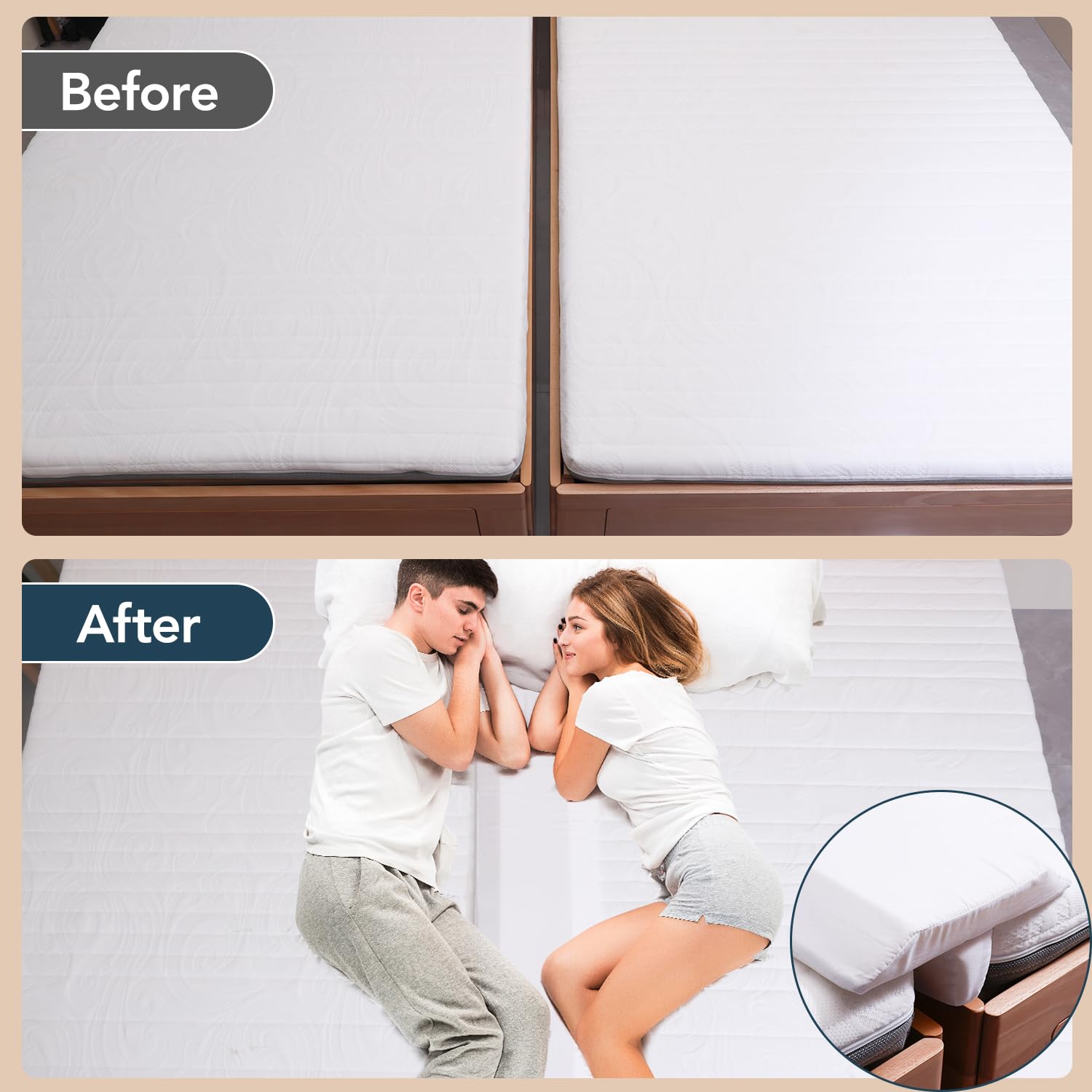 Bed Bridge Twin to King&King Cooling Mattress Pad