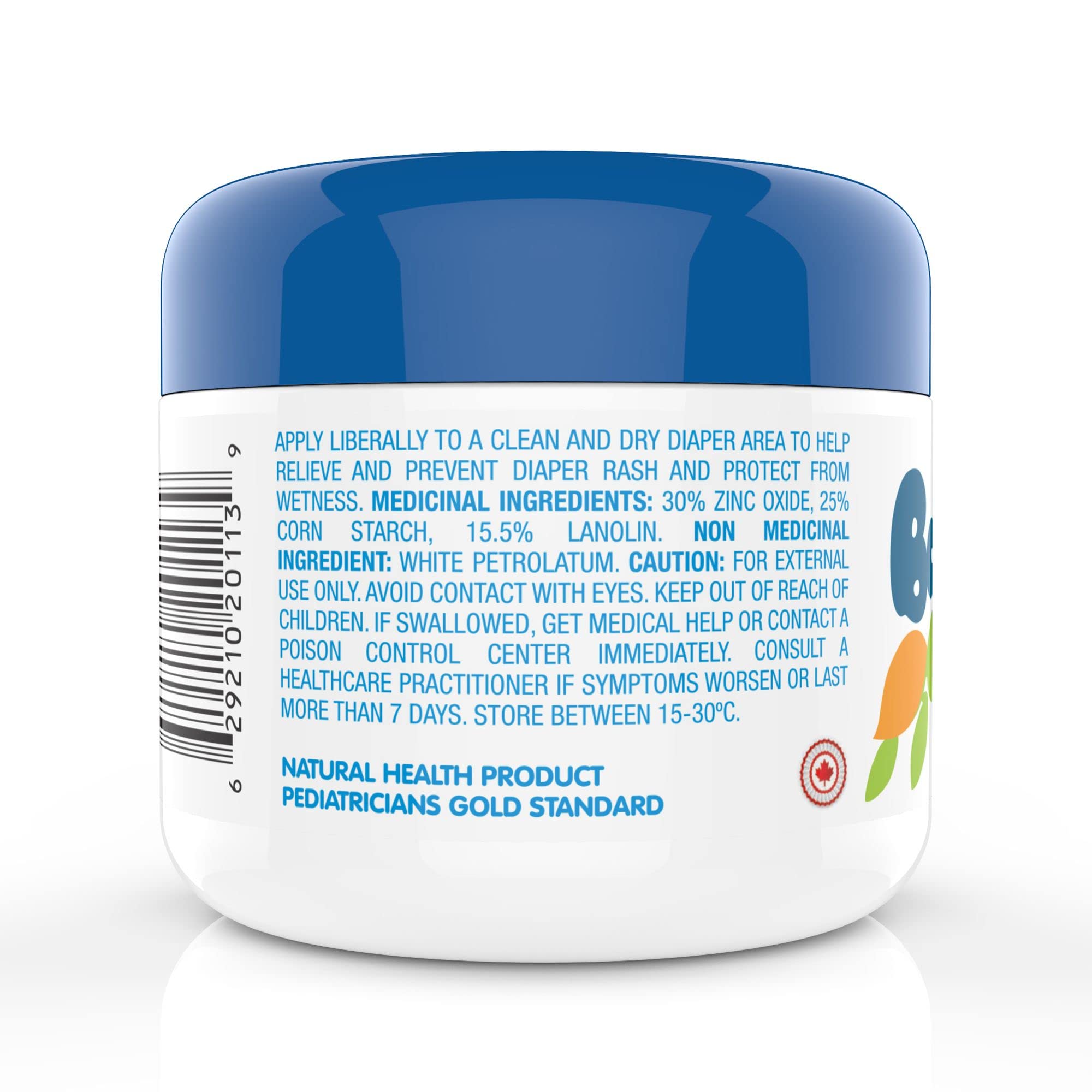 Baby Butz Diaper Rash Cream, 100% Natural Zinc Oxide Maximum Strength Butt Paste, Barrier Baby Cream to Help, Relieve & Prevent Diaper Rash, Hypoallergenic, Ointment for Newborns, Infants- 4oz
