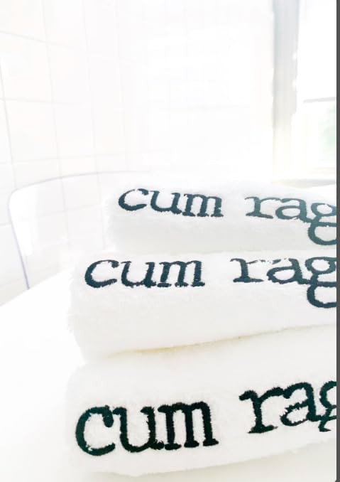 Cum Rag Embroidered Towels Adult Humor Gag Gift Sexy Gift Bachelor and Bachelorette Gift