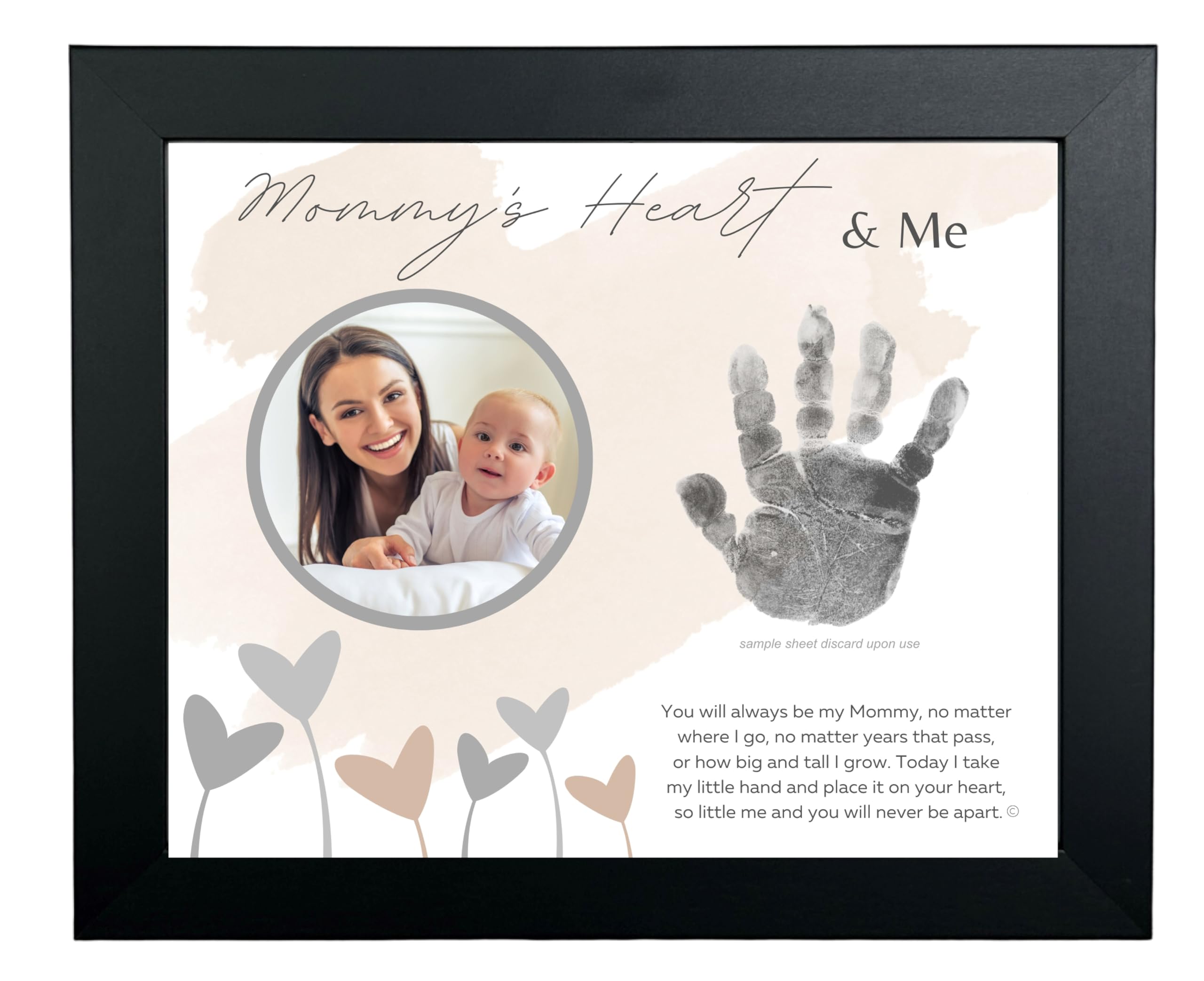 Baby Child Keepsake Handprint Frame for Mom with Poetry - Gift for First Time Mom for Mother's Day or Christmas - Gift for Mom from Baby Son/Daughter - Made in USA