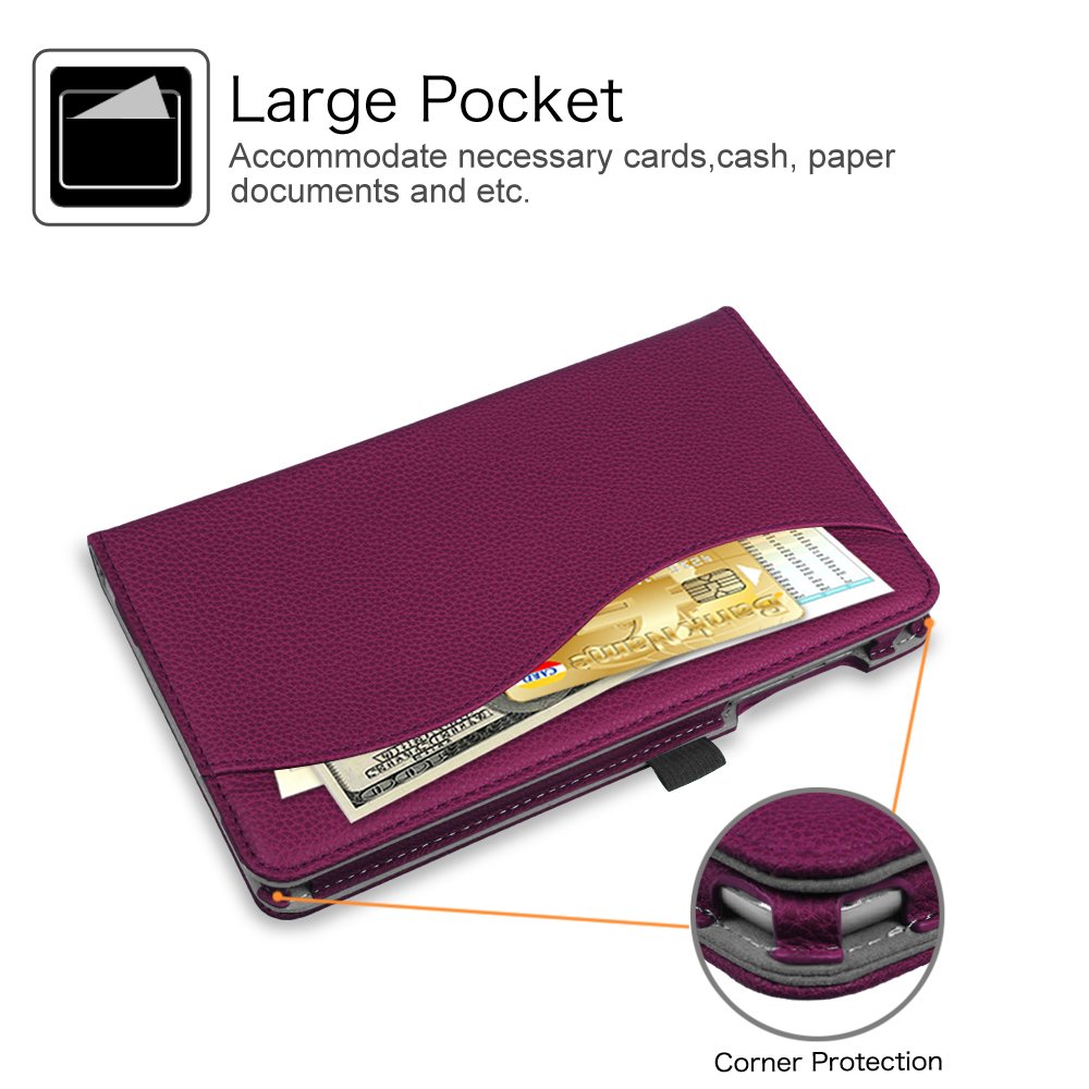 Fintie Case for Samsung Galaxy Tab E 8.0, [Corner Protection] Multi-Angle Viewing Stand Cover with Pocket for Galaxy Tab E 32GB SM-T378 / Tab E 8.0-Inch SM-T375 / SM-T377 Tablet, Purple