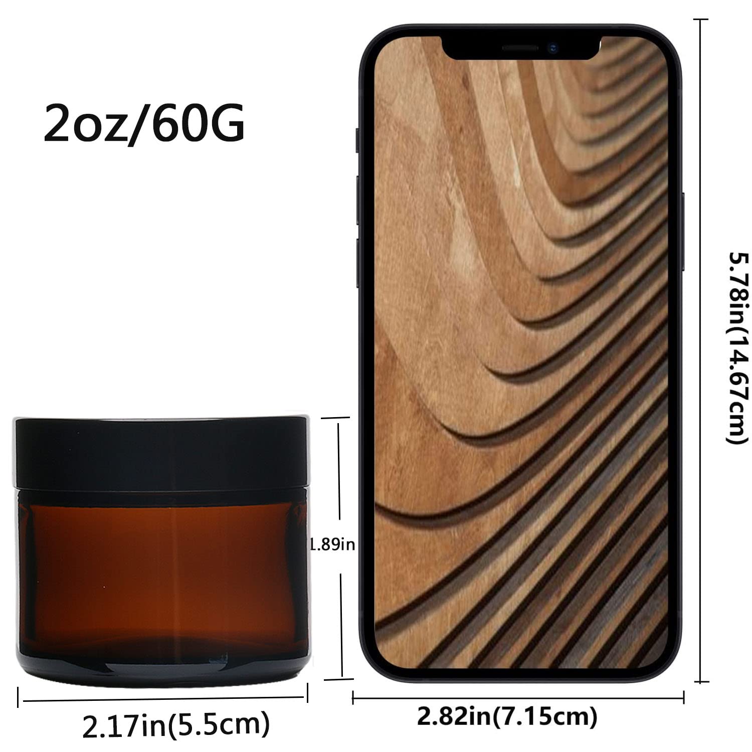 8Pack,1OZ Amber Round Glass bottle,Jars with 8 Lids, Empty Cosmetic Containers with Inner Liners,for Beauty Products, Cosmetic, Lotion, Powders,Cream Travel Home Container Storage (1 oz)