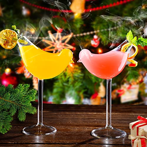 LINALL Cocktail Glass - Creative Bird Design Cocktail Glass Set of 2, 150ml Individuality Glass Goblet