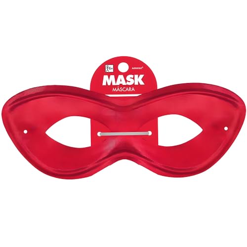amscan Fabric Super Hero Domino Eye Mask, 8.25inch x 2.87inch, Red