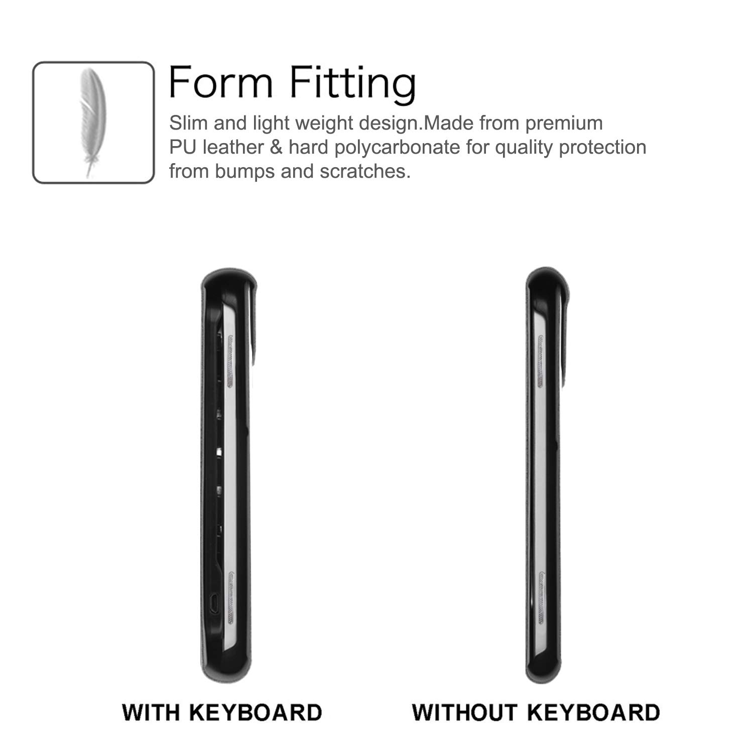Fintie Keyboard Case for Samsung Galaxy Tab A 10.1(2016 NO S Pen Version),Slim Lightweight Stand Cover w/Magnetically Detachable Wireless Bluetooth Keyboard, Black