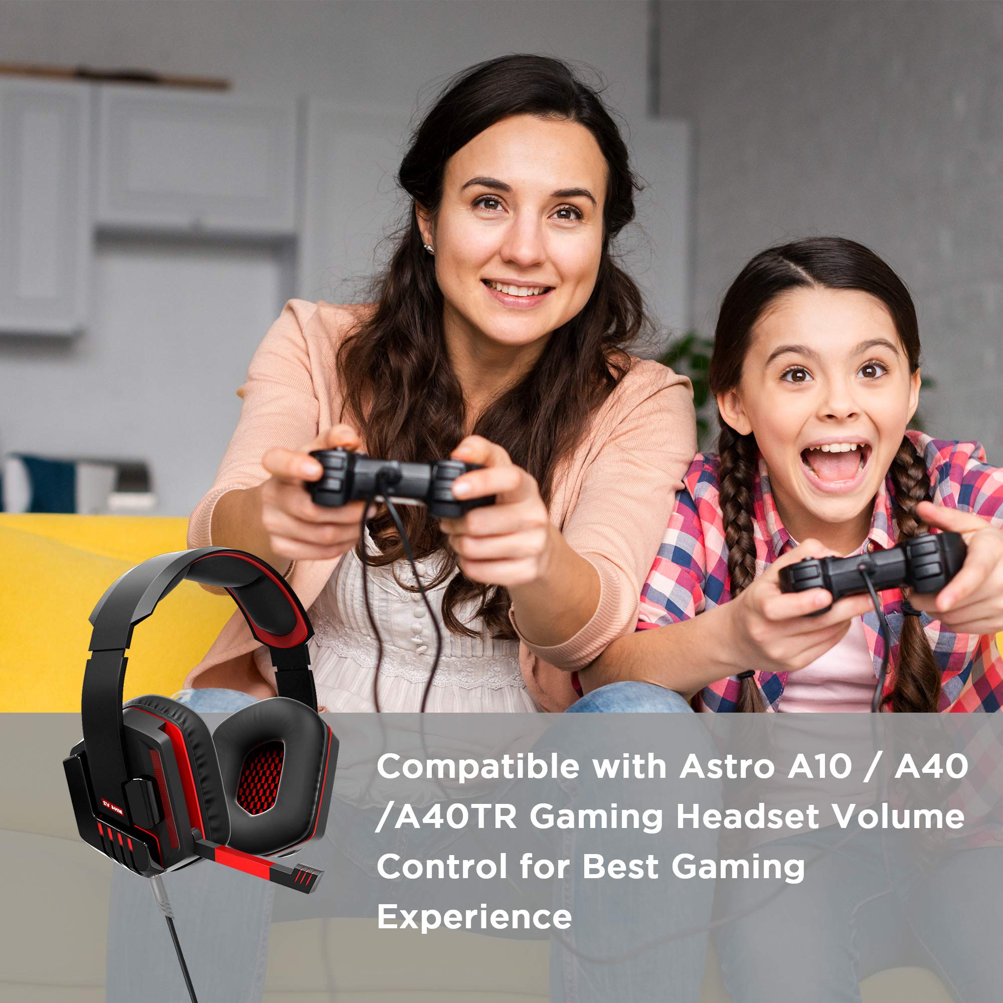 Replacement Astro A10 Cord Cable with Volume Control - Works with Astro A40, A40TR Gaming Headset Cable - Audio Gaming A10 Headset Cable Fits Xbox One, PS4, PC, Most Smartphones (6.5 Feet/2.0 M)