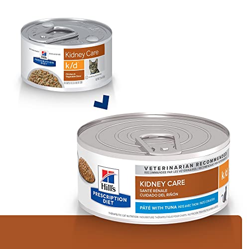 Hill's Prescription Diet k/d Kidney Care with Tuna Wet Cat Food, Veterinary Diet, 5.5 oz. Cans, 24-Pack