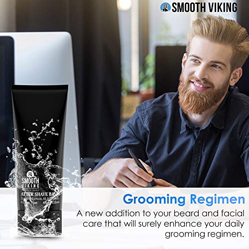 After Shave Balm For Men - Alcohol-Free Mave Balm with Spiced Black Pepper Scentens Aftershave for Sensitive Skin (4 Oz) - Soothing, Moisturizing Face Care Post Sh
