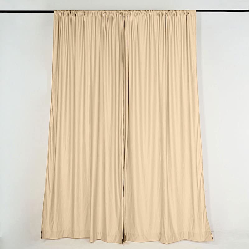 BalsaCircle 10 ft x 10 ft Champagne Polyester Photography Backdrop Drapes Curtains Panels - Wedding Decorations Home Party Reception Supplies