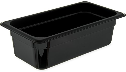 Carlisle FoodService Products 3066103 StorpPlus Third Size Food Pan, Polycarbonate, 4" Deep, Black
