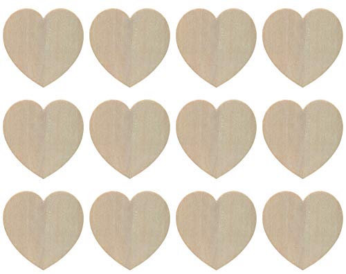 Creative Hobbies® Unfinished Wood Heart Cutout Shapes, Ready to Paint or Decorate, 3.5 Inch Wide | 12 Pack