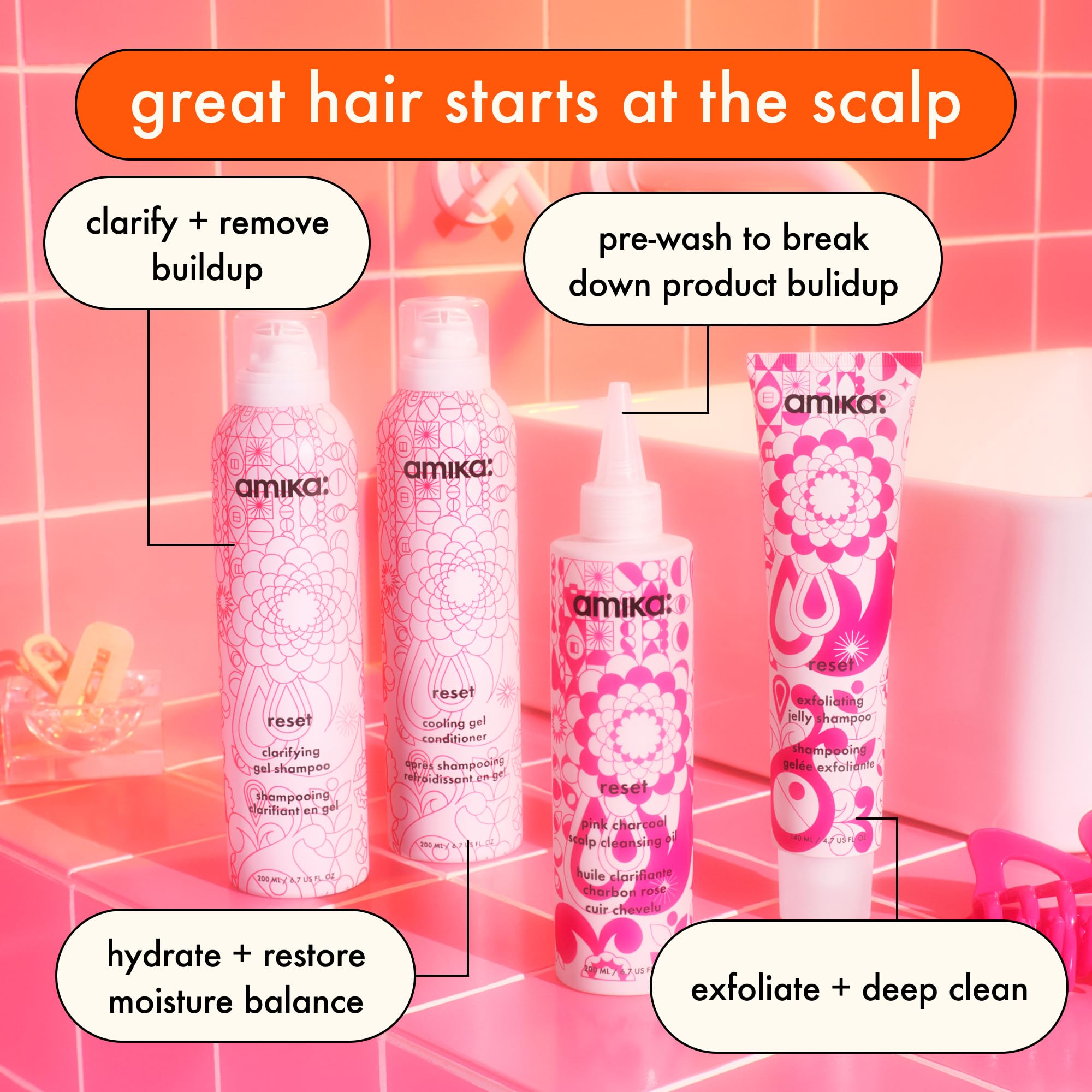 amika. Reset Exfoliating Jelly Shampoo