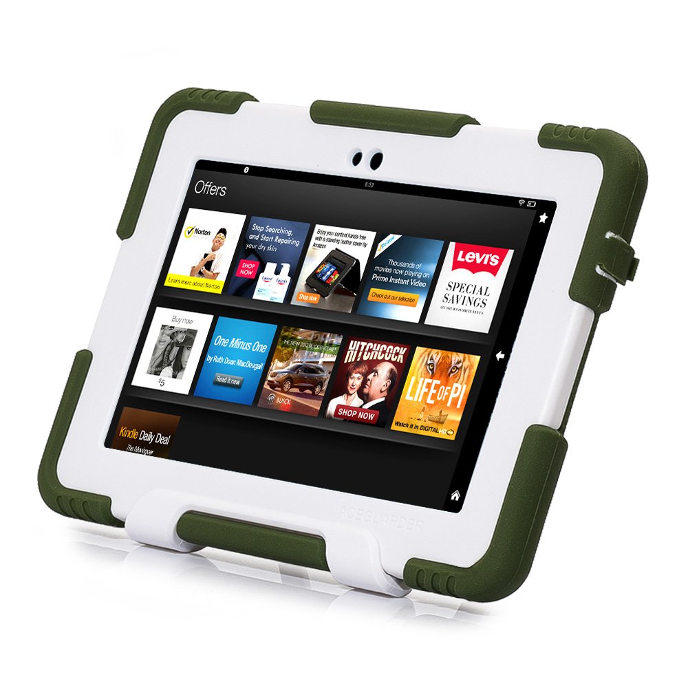ACEGUARDER Military-Duty Series for Amazon Kindle Fire HDX 7'' Rainproof Snowproof Dirtproof Shockproof Cover Case with Stand