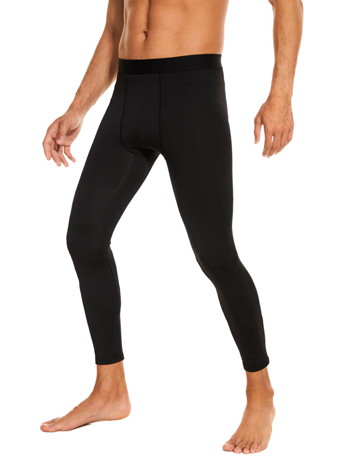 Alvago Men's Compression Pants, Cool Dry Athletic Workout Running Tights Leggings with Pocket/Non-Pocket Black