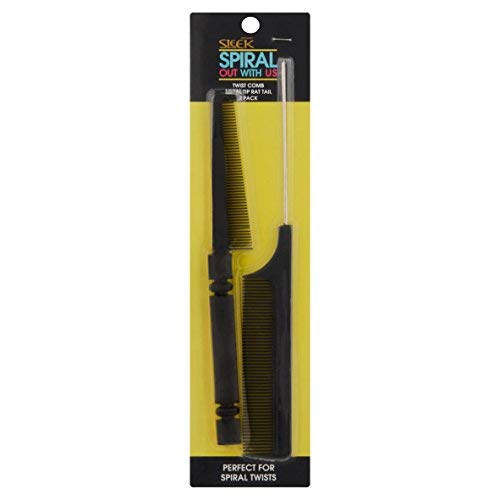 Firstline Sleek Metal Tip - Rat Tail Twist Comb,2 Count (Pack of 1)