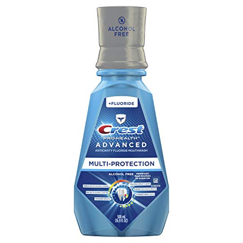 Crest Pro-Health Advanced Mouthwash, Alcohol Free, Multi-Protection, Fresh Mint, 500 ml, 16.9 Fl Oz