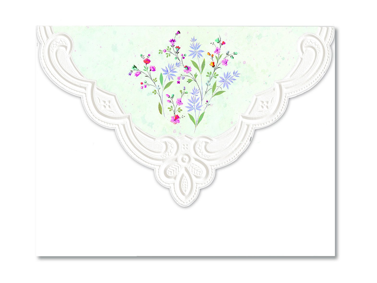 Carol Wilson Fine Arts Inc.- Floral Heart - Embossed & Die Cut Blank Note Cards in Portfolio Box - 10 count - ncp2375
