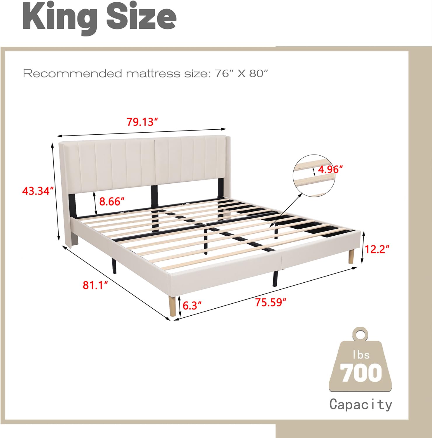 AGARTT Upholstered Platform Bed Frame King Size with Headboard and Footboard/Wooden Slats Support/No Box Spring Needed/Easy Assembly,Ink Green Velvet