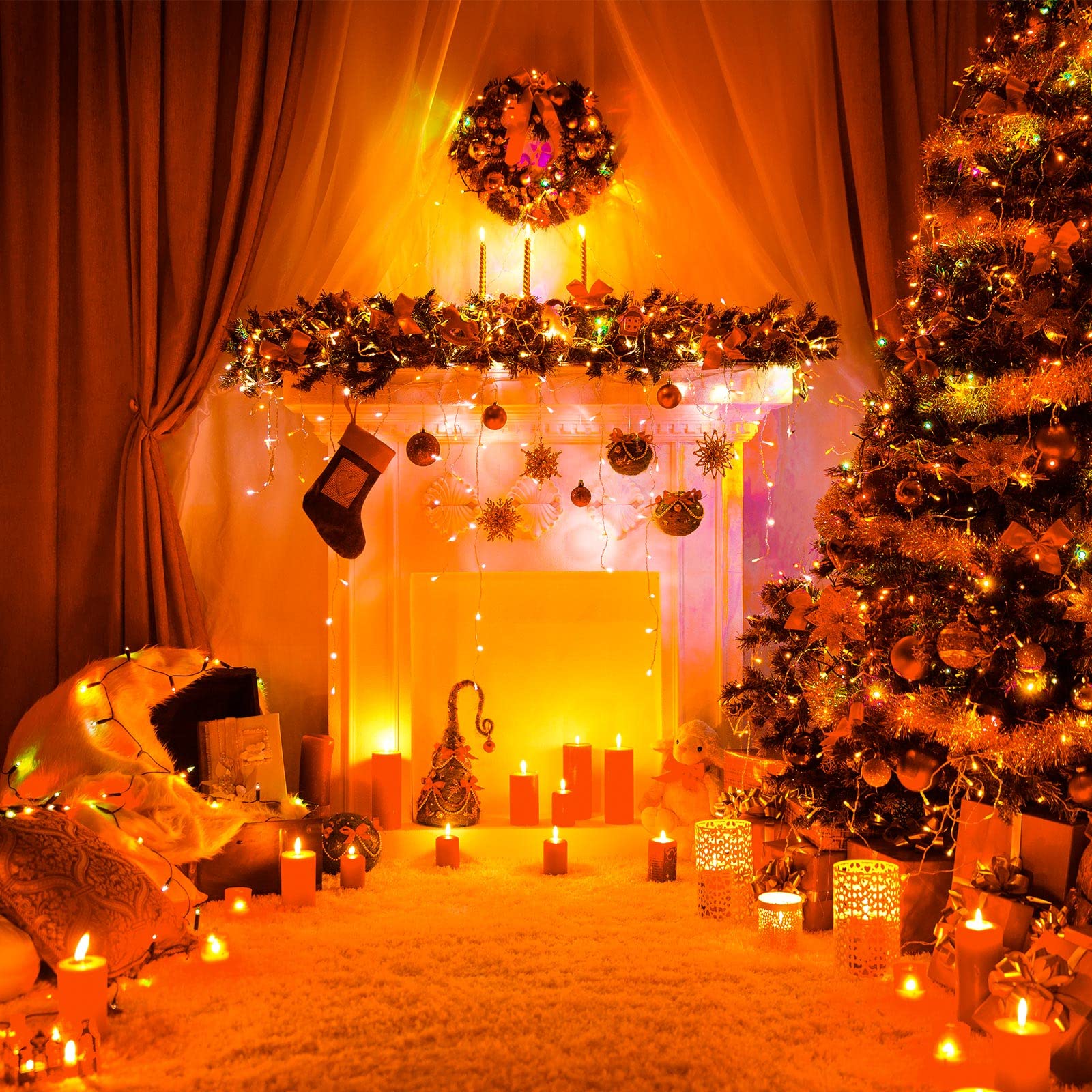 Mudder 200 Pieces 2.5V Replacement Christmas Tree Light Bulbs 50/100/150/200 Count Mini Incandescent Wire String Light Replacement Bulbs for Xmas Tree Decoration(Black Base with Orange Bulb)