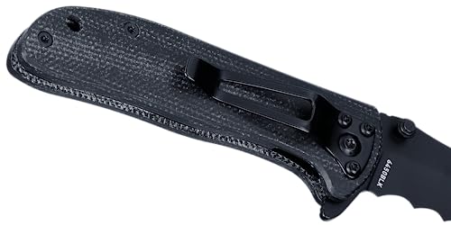 CRKT Drifter EDC Folding Pocket Knife: Everyday Carry, Black Blade with Veff Serrations, Liner Lock, Resin Infused Fiber Handle 6450BLK