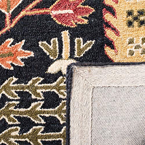 SAFAVIEH Aspen Collection 5' x 8' Black / Red APN522Z Handmade Boho Wool Area Rug