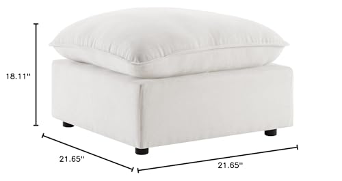 VANOMi Ottoman Module, Modular Sofa Sectional Couch Cube Seat, Beige