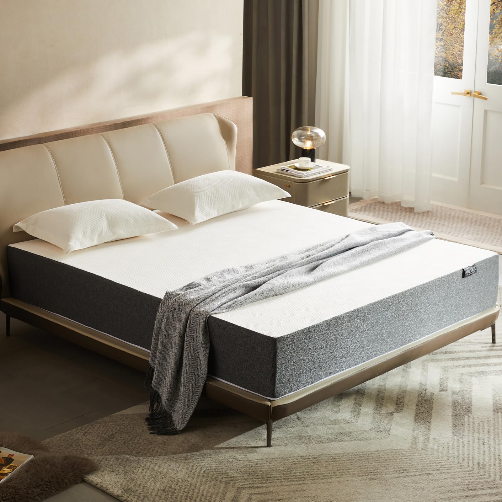 Ablyea Queen Mattress 10 Inch Hybrid Mattress in a Box with Gel Memory Foam, Individually Wrapped Pocket Coils Innerspring, CertiPUR-US Certified, Pressure Relief & Support, Medium Firm