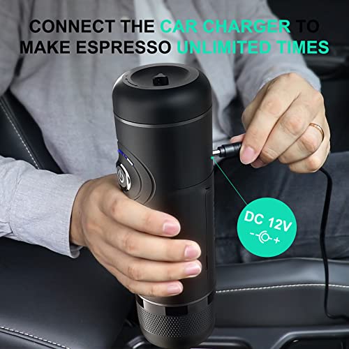 ESPSCOFE Portable Espresso Maker 12V Camping Coffee Makers with Carrying Case Electric Espresso Coffee Maker Compatible with NS Capsules For Travel,RV,Camping Outdoor Coffee Maker Cappuccino Maker
