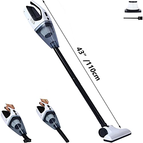 Bieye Cordless Stick Vacuum Cleaner Lightweight Handheld Vacuum with Floor Brush for Household Car Cleaning, 5x2200mah Batteries 1A Fast Charger 100W Motor HV01