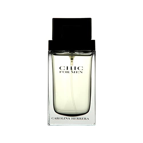 Carolina Herrera Chic Fragrance For Men - Leathery Wood And Adventure - Begins With The Warmth Of Wood And Smooth Touch Of Leather - Hint Of Saffron - Touch Of Cashmere Wood - Edt Spray - 3.4 Oz