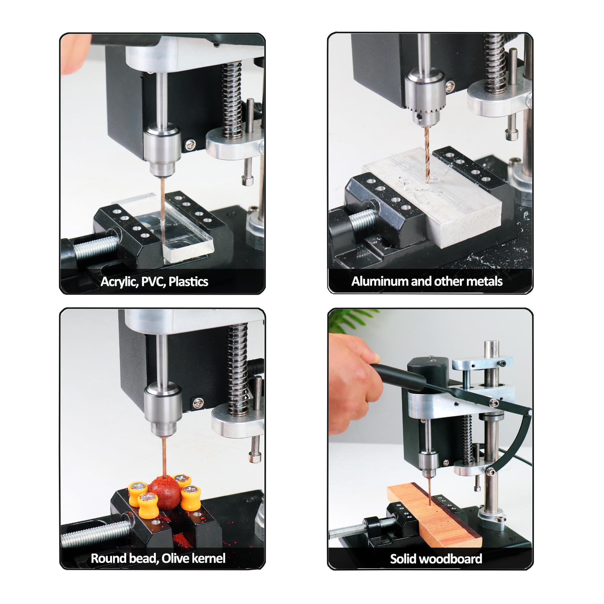 Mini Bench Drill Press, 6 Inches Adjustable 7-Speed Small Benchtop Drilling Machine, Suitable For Direct Drilling Of Metal, Wood, Plastics, Acrylic, DIY Jewelry Making Crafts Tool (40mm Drilling Size)