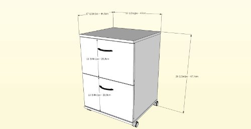 Essentials 2-Drawer Mobile Filing Cabinet from Nexera, Black