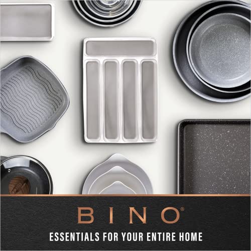 BINO Plastic Storage Containers, Small - 4 Pack THE LUCID COLLECTION, Multi-Use Organizer Bins Built-In Handles BPA-Free Clear, Fridge, Pantry & Home Organization
