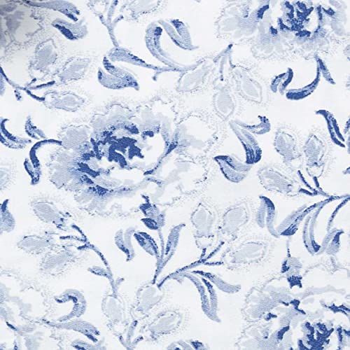 Laura Ashley Home - Queen Sheets, Soft Sateen Cotton Bedding Set - Sleek, Smooth, & Breathable Home Decor (Lorelei Dark Blue, 4 pcs, Queen)