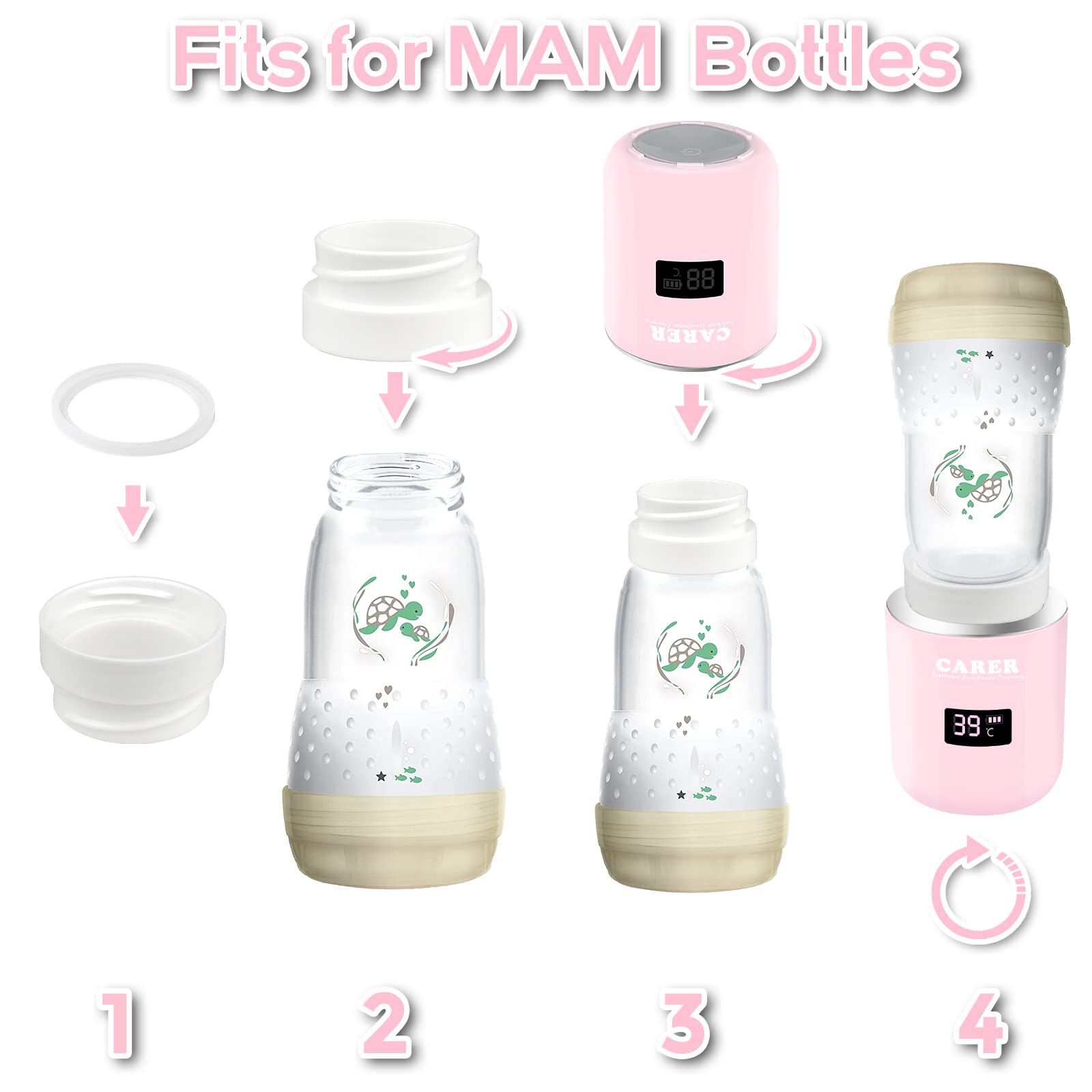 Adapter Connector for MAM Bottles Compatible with Travel Baby Bottle Warmer Fast Portable Bottle Warmer