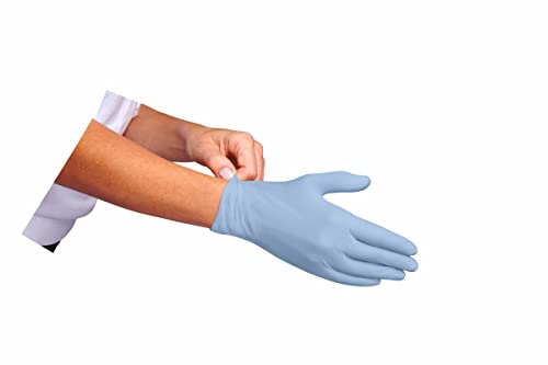 Curad Nitrile Exam Gloves, Durable, Powder Free, Chemical Resistant, One Size Fits Most, 100 Count, Blue