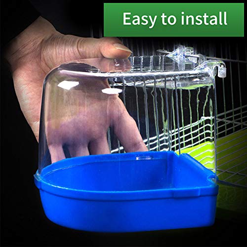 Tfwadmx Bird Cage Bath Parrot Bath Box Accessory Supplies Hanging Bathing Tub for Small Birds Canary Budgies Cockatiel Lovebirds