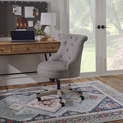 Linon Talia Office Chair, Gray 28.25D x 27.25W x 35.75H Inch