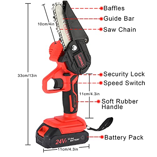 Amikadom #9y8b88 24V Electric Cordless Saw Woodworking Electric Chain Saw Wood Cutter