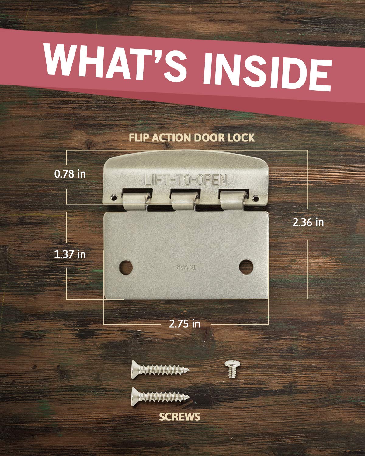 Jack N’ Drill Flip Action Door Lock (6 Pack)- Reversible Privacy Door Locks with Anti Lockout Screw for Child Proofing and Home Defense, Easy to Install and Durable Lock for Interior Swing-in Doors