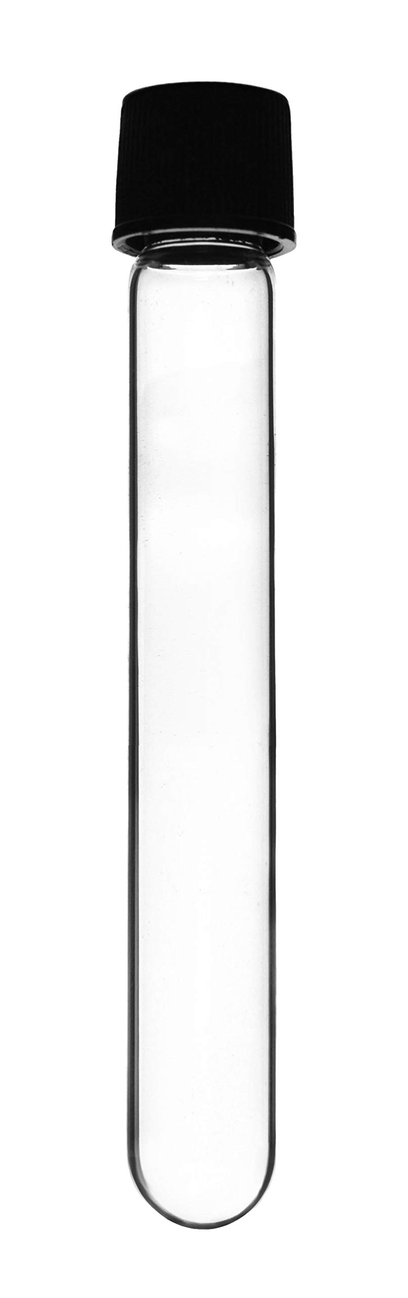 EISCO 24PK Test Tubes, 10ml - Bakelite Screw Cap with Rubber Liner - Borosilicate 3.3 Glass - 3.9" x 0.6" - Round Bottom - Leak Proof