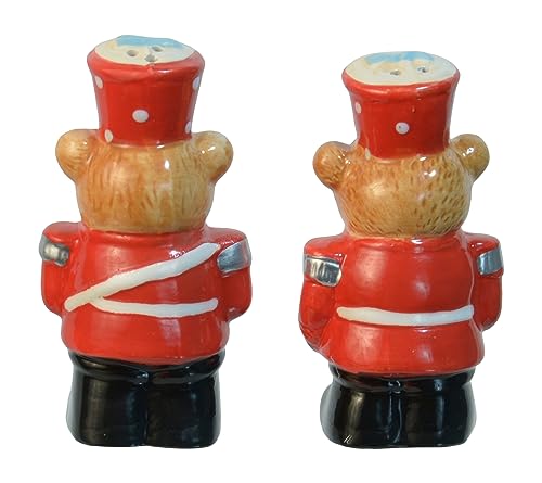 Christmas Bear Nutcracker Soldiers Holiday Salt and Pepper Shaker Set, Ceramic, 3.25 Inches High
