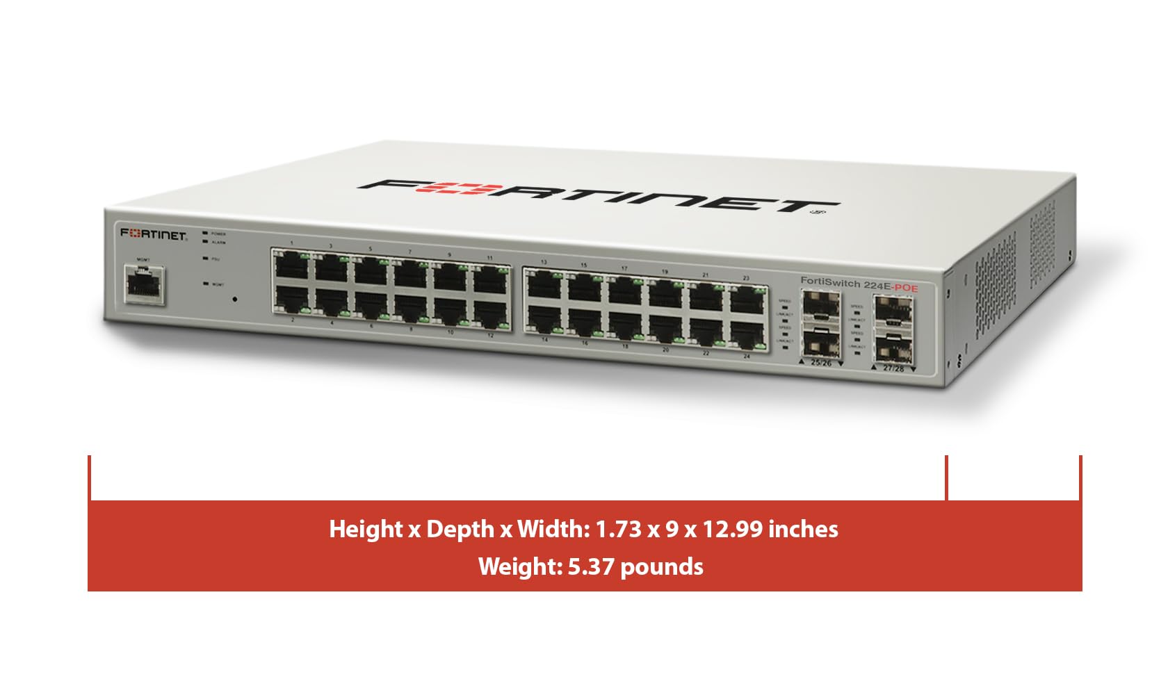 Fortinet FortiSwitch - 224E-POE Layer 2/3 PoE+ Switch (FS-224E-POE)