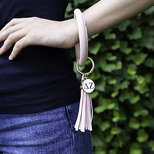 Sorority Shop - Zeta Phi Beta Bangle Keychain - Ring Keychain with Engraved Disc