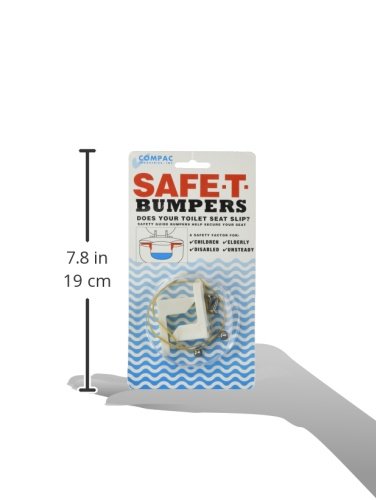 COMPAC HOME Compac’s Stabilizers T Bumpers, Lock Place, Keeps Children, Elderly, Disabled Safe from Slipping Off Shaking, Moving or Wobbly Toilet Seat (1 Set), White, 1 Count (Pack of 1)