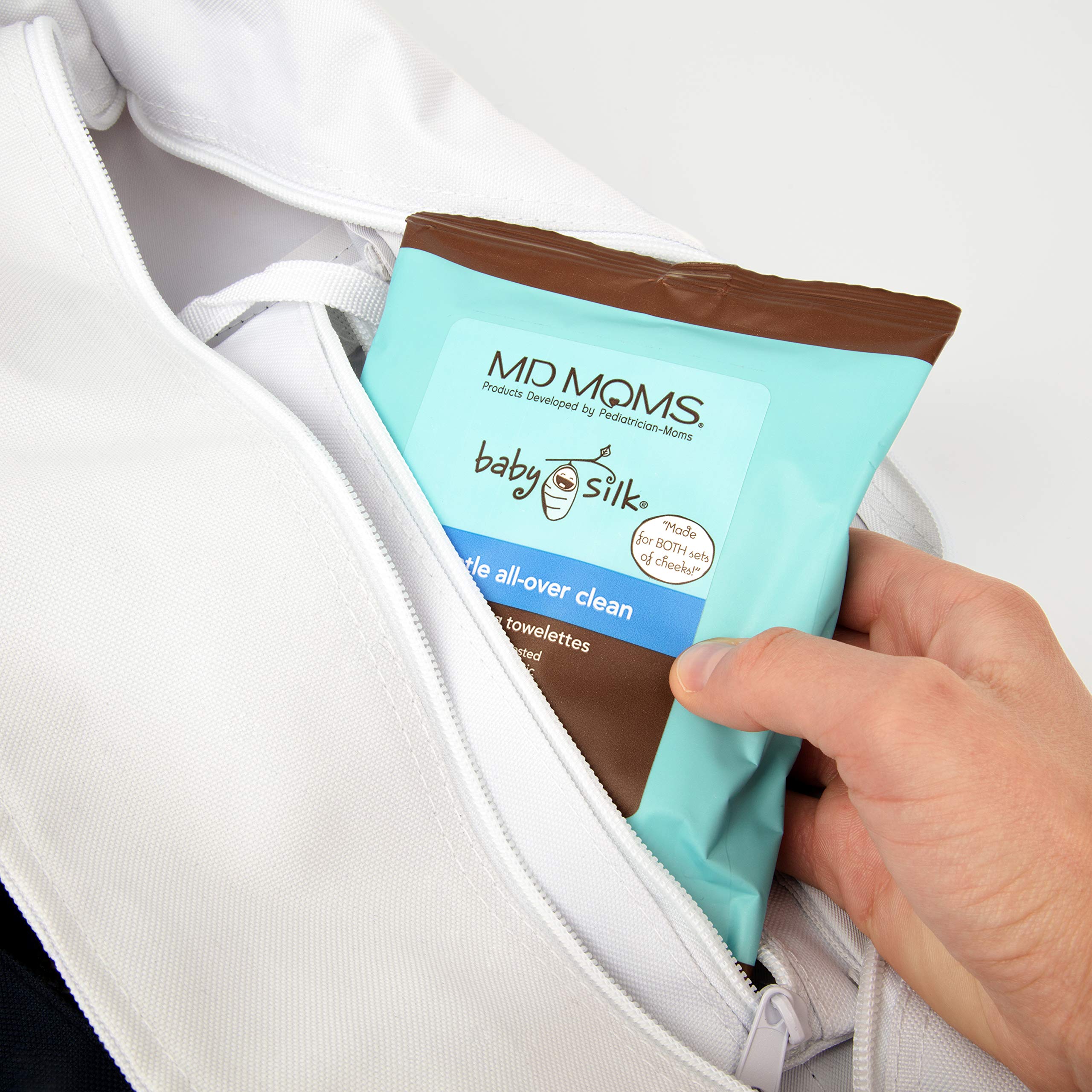 Baby Wipes by MD Moms – Sensitive Eczema Approved Hypoallergenic Cleansing Towelettes for Sensitive Skin (12 ct Travel Pouch)