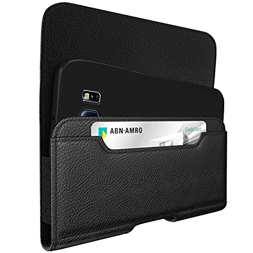 Meilib Large Holster for iPhone 14 Plus, 14 Pro Max, 13 Pro Max, 12 Pro Max, 11 Pro Max, Xs Max, 8 Plus, 7 Plus Cell Phone Belt Holder Case with Belt Clip Pouch Cover (Fits Phone with Case on) Black