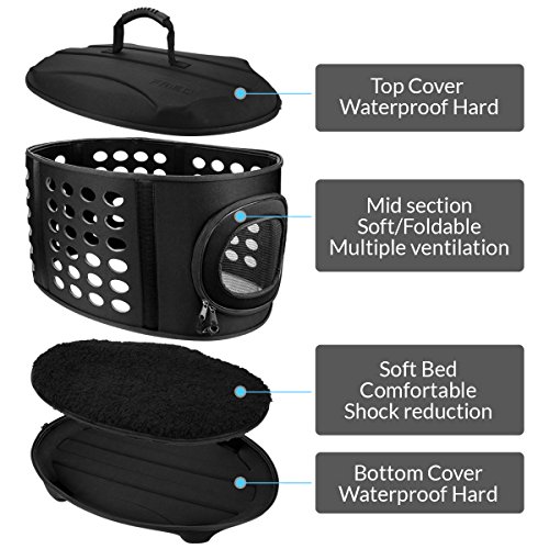 FRiEQ 23-Inch Large Hard Cover Pet Carrier - Pet Travel Kennel for Cats, Small Dogs & Rabbits