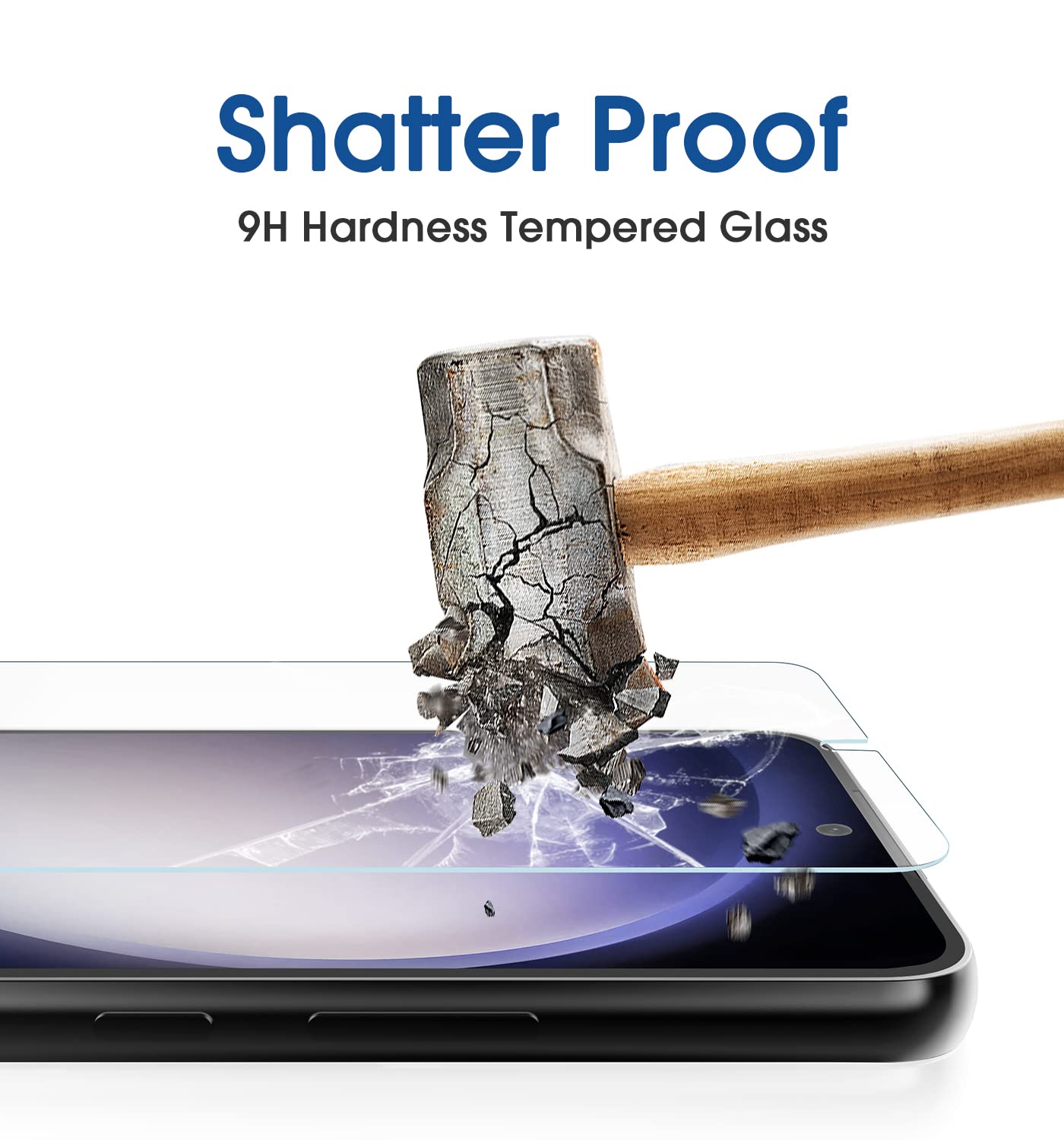 amFilm Auto-Alignment OneTouch for Samsung Galaxy S23 6.1" Screen Protector + Camera Lens Protector, Tempered Glass, 30 Seconds Installation, Bubble Free, Case Friendly, Anti-Scratch [2+2 Pack]